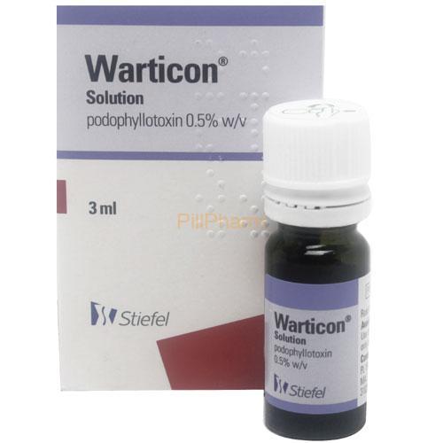 Warticon 0.5% (podophyllotoxin) Wart Treatment Solution 3ml - HEMLOCK ...