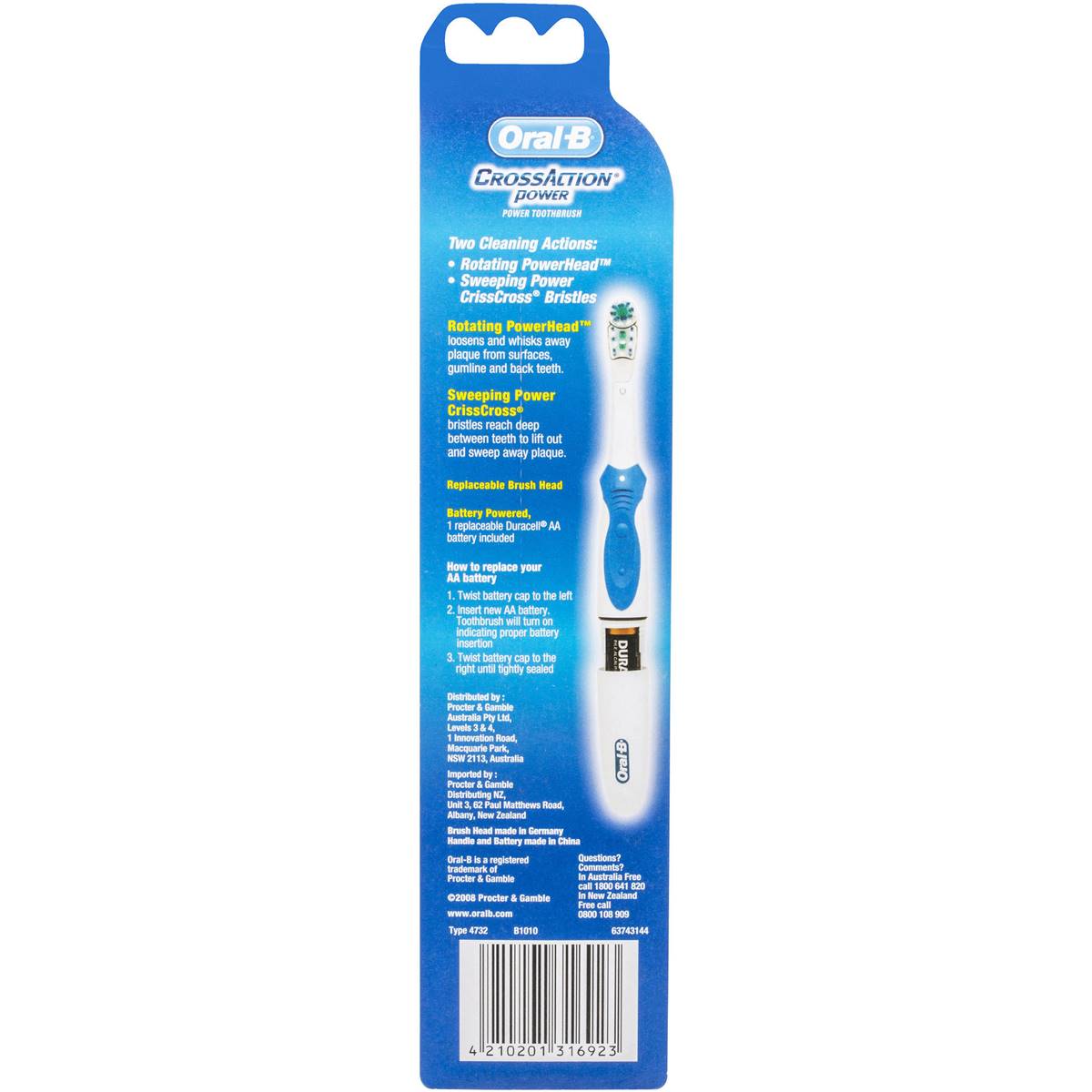 Oral B Battery Tooth Brush (Cross Action Dual Clean) 1's - HEMLOCK PHARMACY