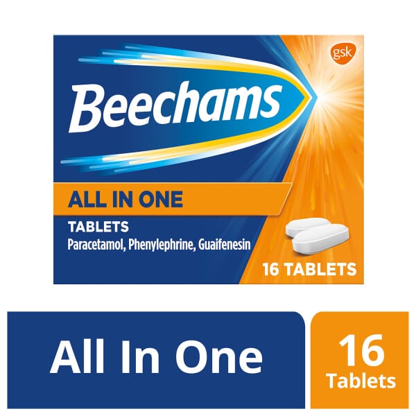 Beechams All in One Cold and Flu Tablets 16's - HEMLOCK PHARMACY