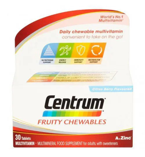 Centrum Fruity Chewable Tablets 30's - HEMLOCK PHARMACY