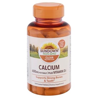 Sundown Naturals, Calcium Plus Vitamin D3 600 mg Tablets - HEMLOCK PHARMACY