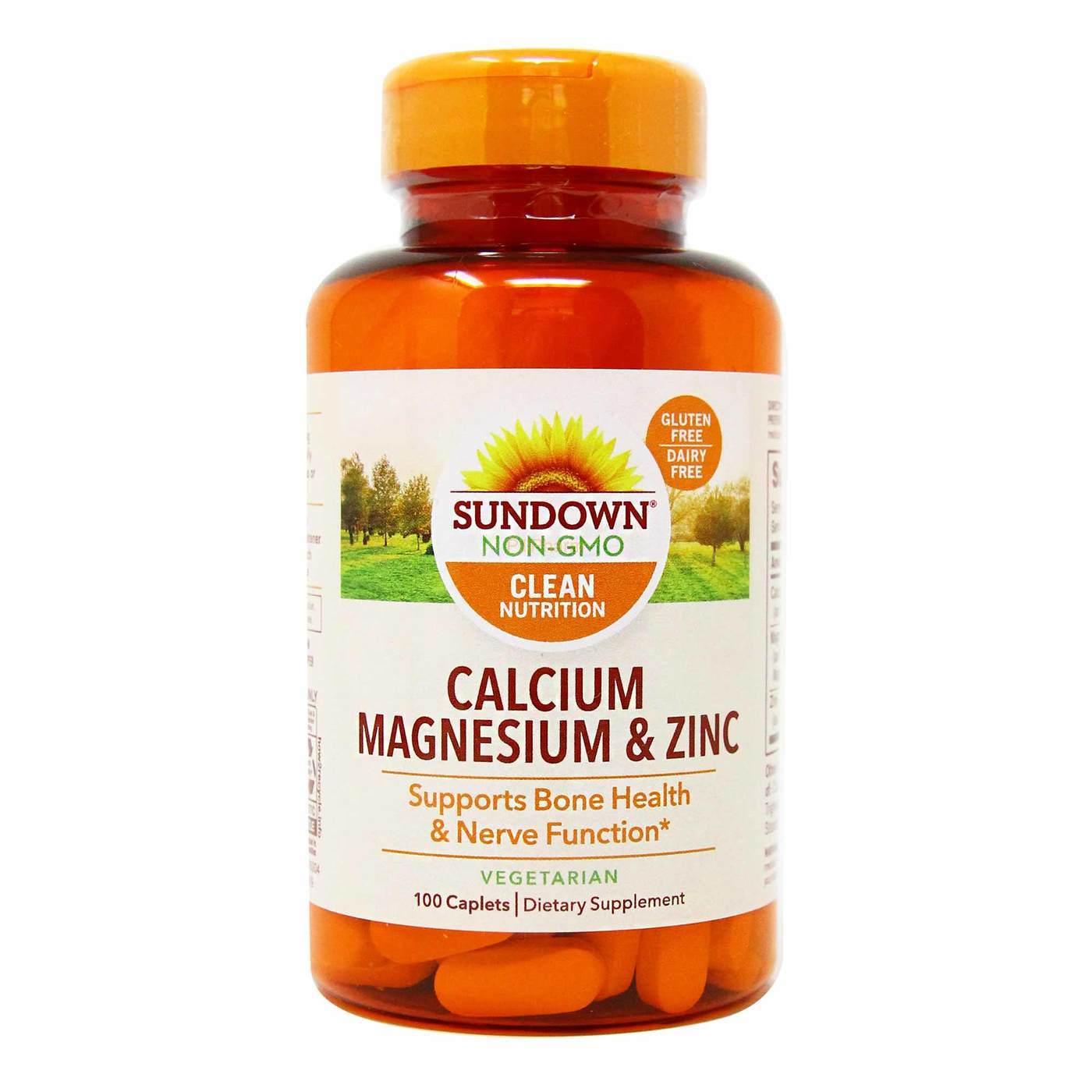 sundown Naturals, Calcium Magnesium & Zinc Caplets - HEMLOCK