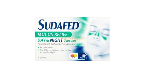 Sudafed Mucus Relief Day & Night Caps 16's - HEMLOCK PHARMACY