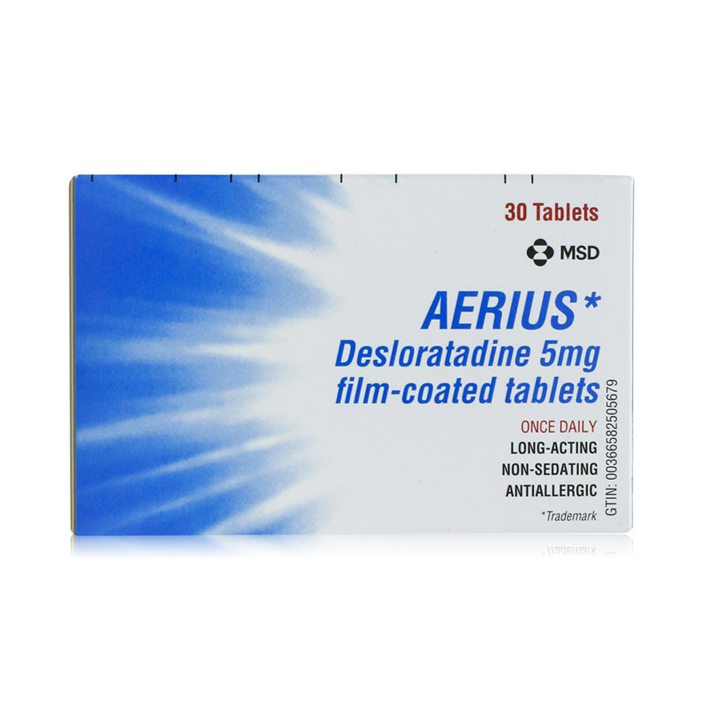 Aerius 5mg film-coated tablets 30's - HEMLOCK PHARMACY