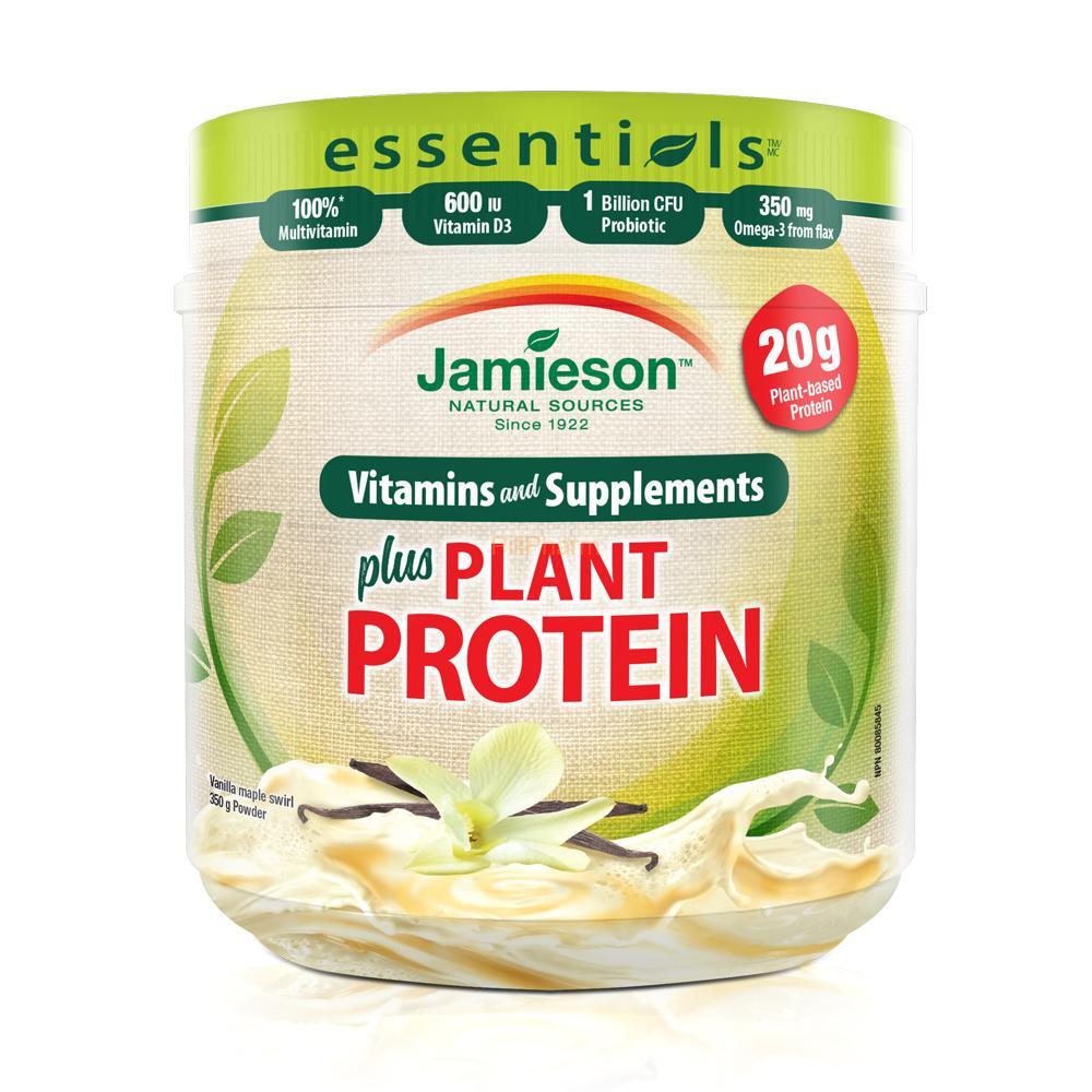 Jamieson Essentials + Plant Protein Vanilla 350g - HEMLOCK PHARMACY
