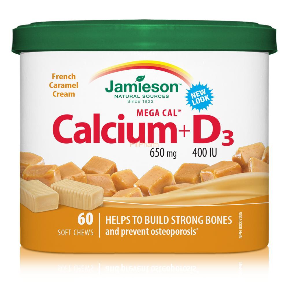 Jamieson Mega Cal Calcium & Vitamin D3 | Soft Chews - HEMLOCK