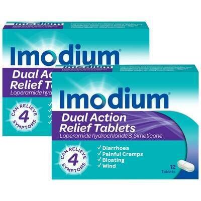 Imodium Dual Action Relief Tablets 12's - HEMLOCK PHARMACY