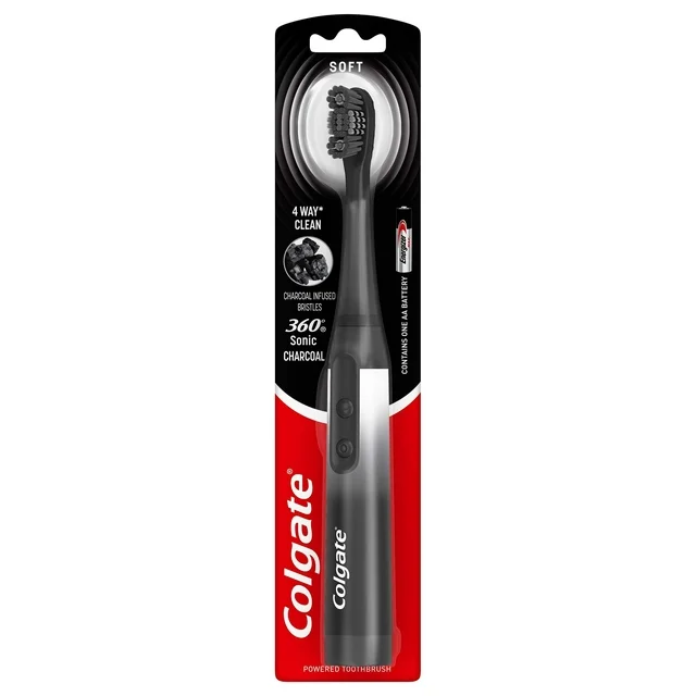 Colgate 360 Charcoal Sonic Powered Battery Toothbrush, 1's - HEMLOCK ...