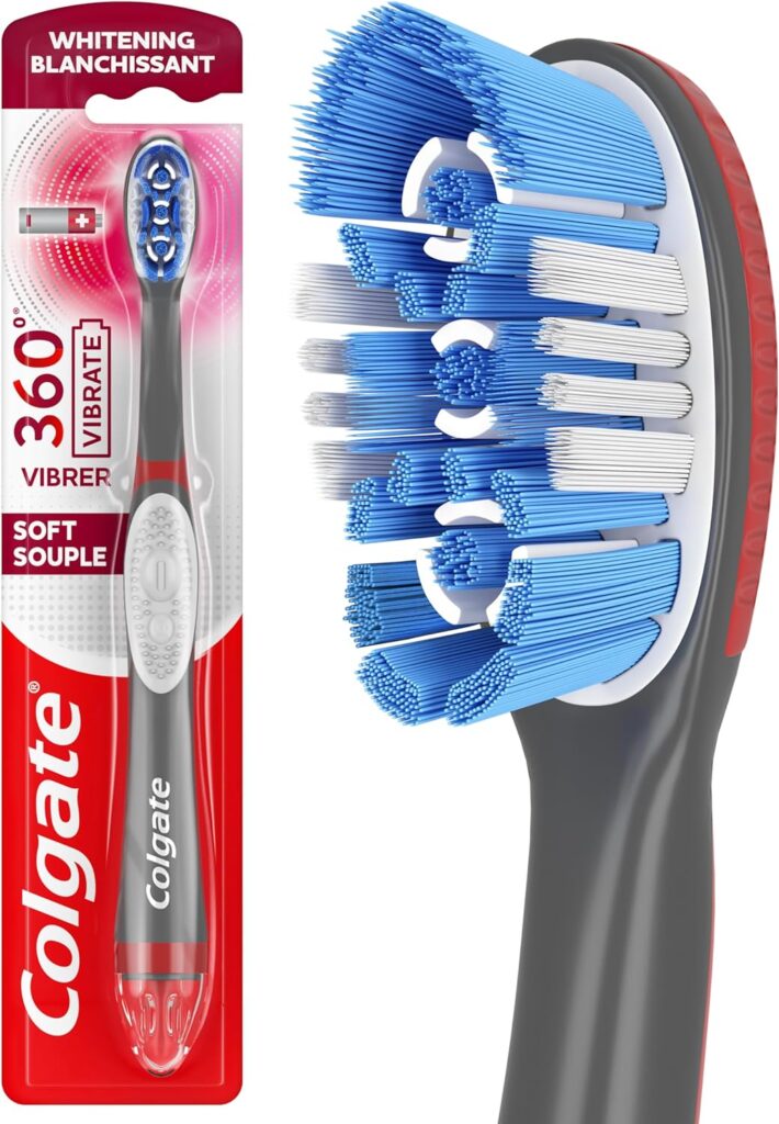 Colgate, 360 Optic White Sonic Battery Powered Vibrating Toothbrush ...
