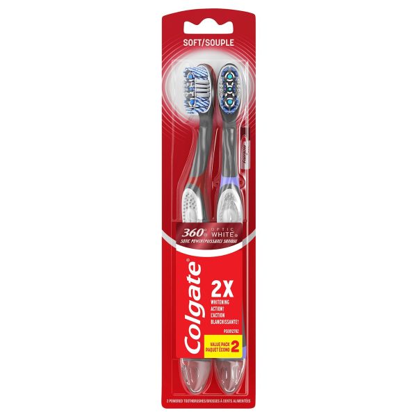 Colgate, 360 Optic White Sonic Battery Powered Vibrating Toothbrush ...