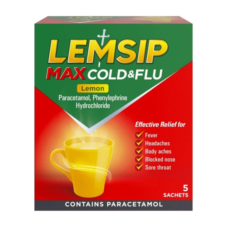 Lemsip Cold & Flu Lemon Powder for Oral Solution 5's - HEMLOCK PHARMACY
