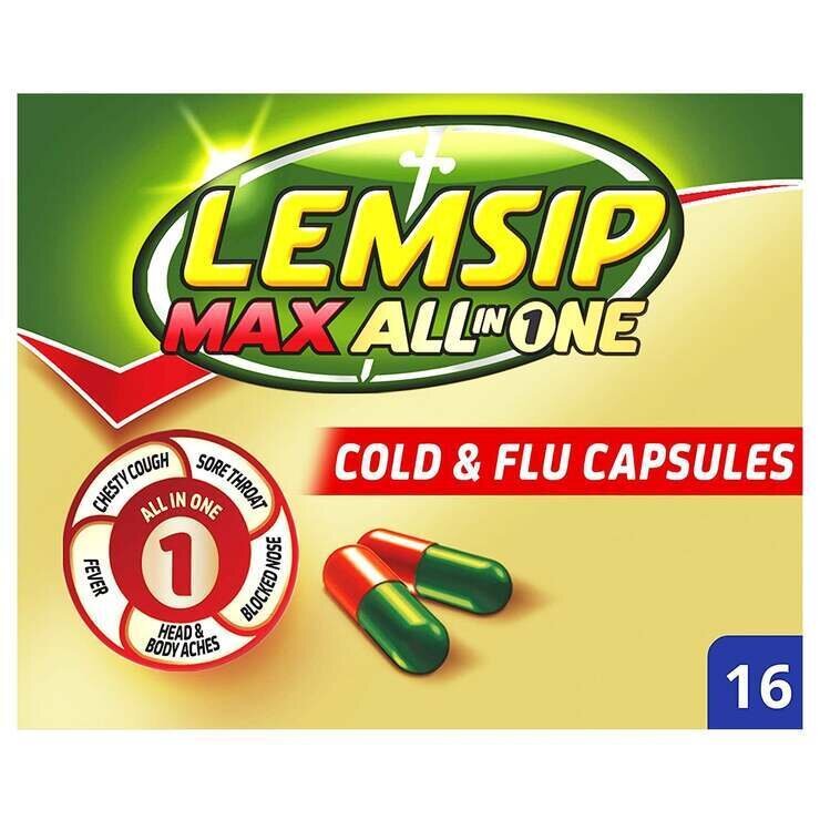 Lemsip Max All In One Cold & Flu Capsules 16's - HEMLOCK PHARMACY