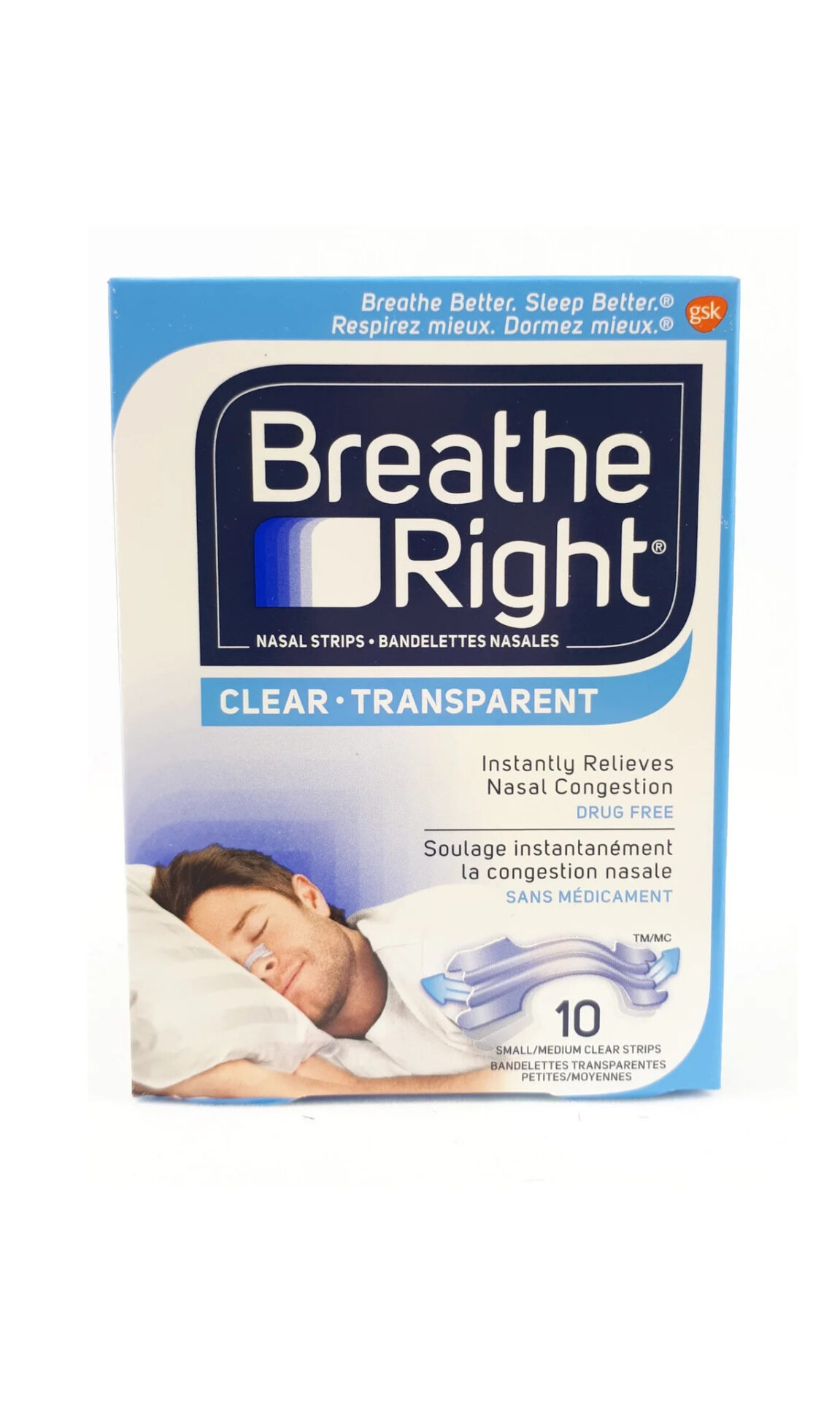 Breathe Right Small/Medium, Clear Nasal Strips - HEMLOCK PHARMACY