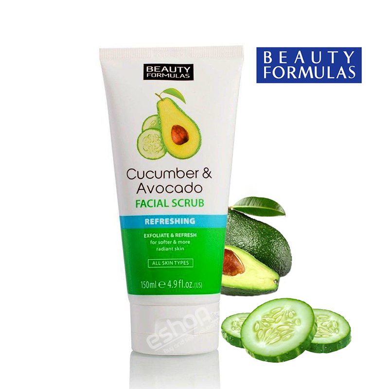 Beauty Formulas Cucumber & Avocado Facial Scrub 150ml - HEMLOCK PHARMACY