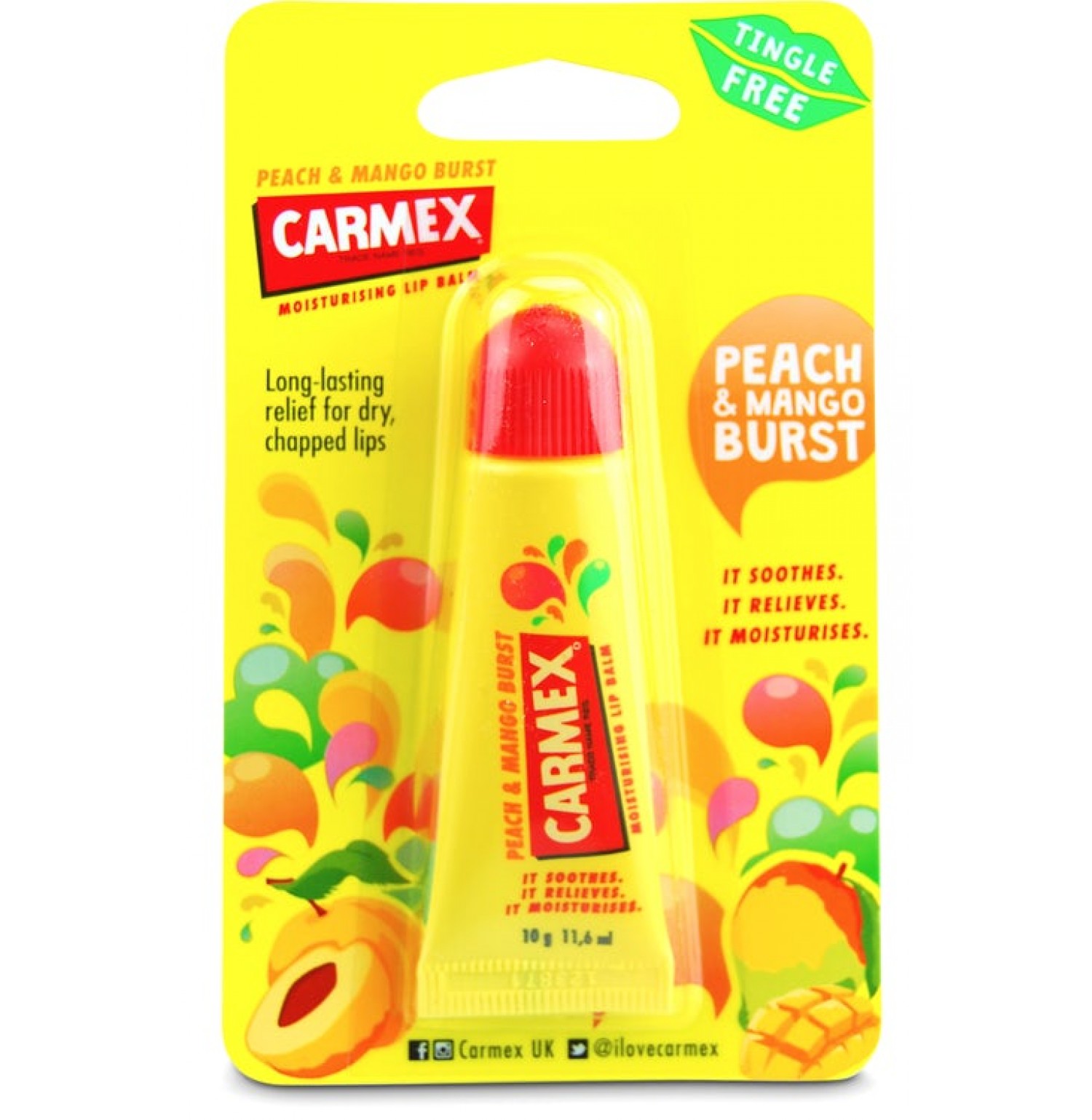 Carmex Lipbalm (Tube) 10gms (Peach & Mango Burst) - HEMLOCK PHARMACY