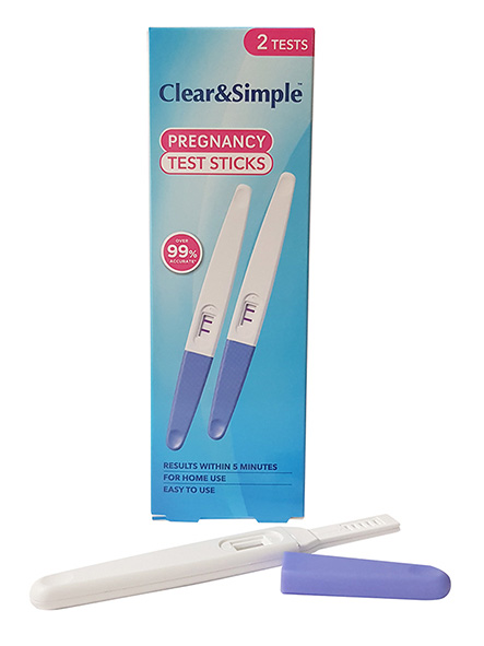 Clear & Simple Pregnancy Test Sticks 2's - HEMLOCK PHARMACY