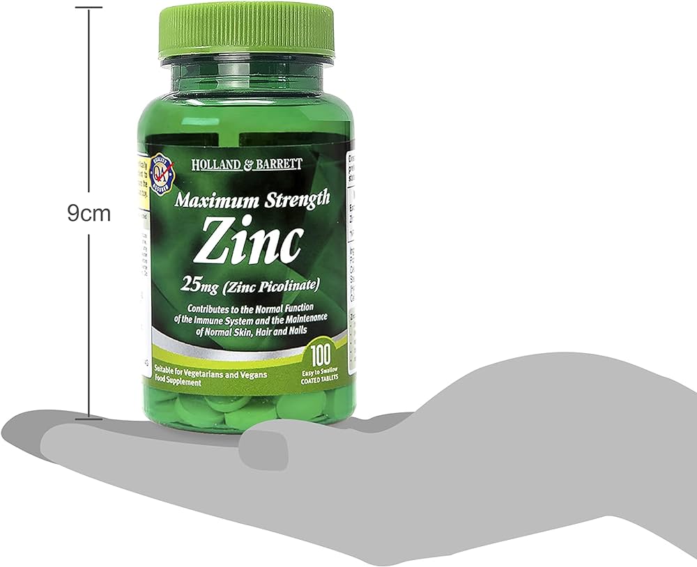 Holland & Barrett Maximum Strength Zinc Picolinate 25mg Tablets 100's ...