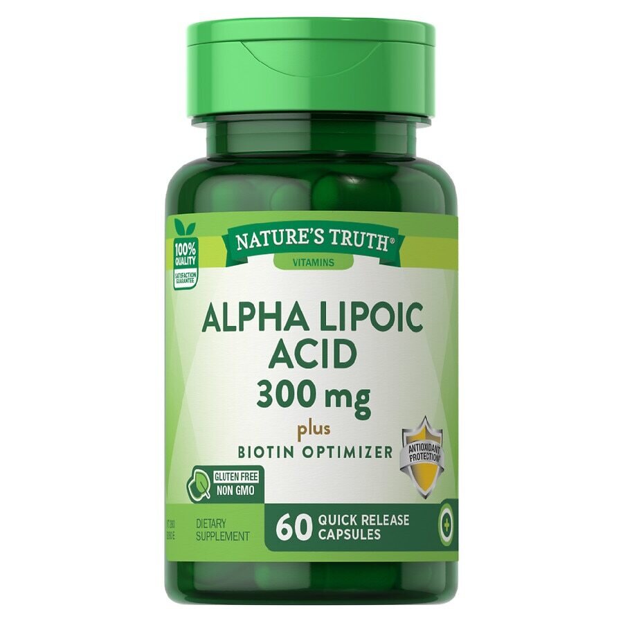 Nature's Truth Alpha Lipoic Acid 600mg plus Biotin Optimizer QR ...
