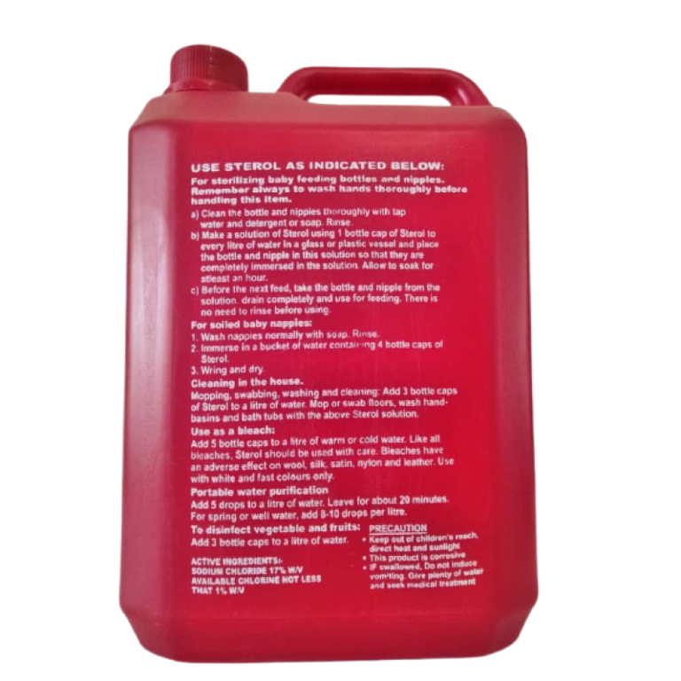 Sterol Sterilizing Fluid 5 liters - HEMLOCK PHARMACY