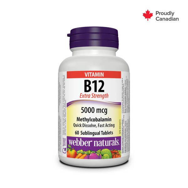 Webber Naturals offers B12 Methylcobalamin 5000mcg Sublingual Tablets ...