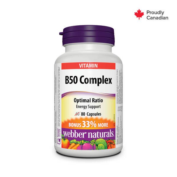 Webber Naturals B50 Complex Caps 80`s - HEMLOCK PHARMACY