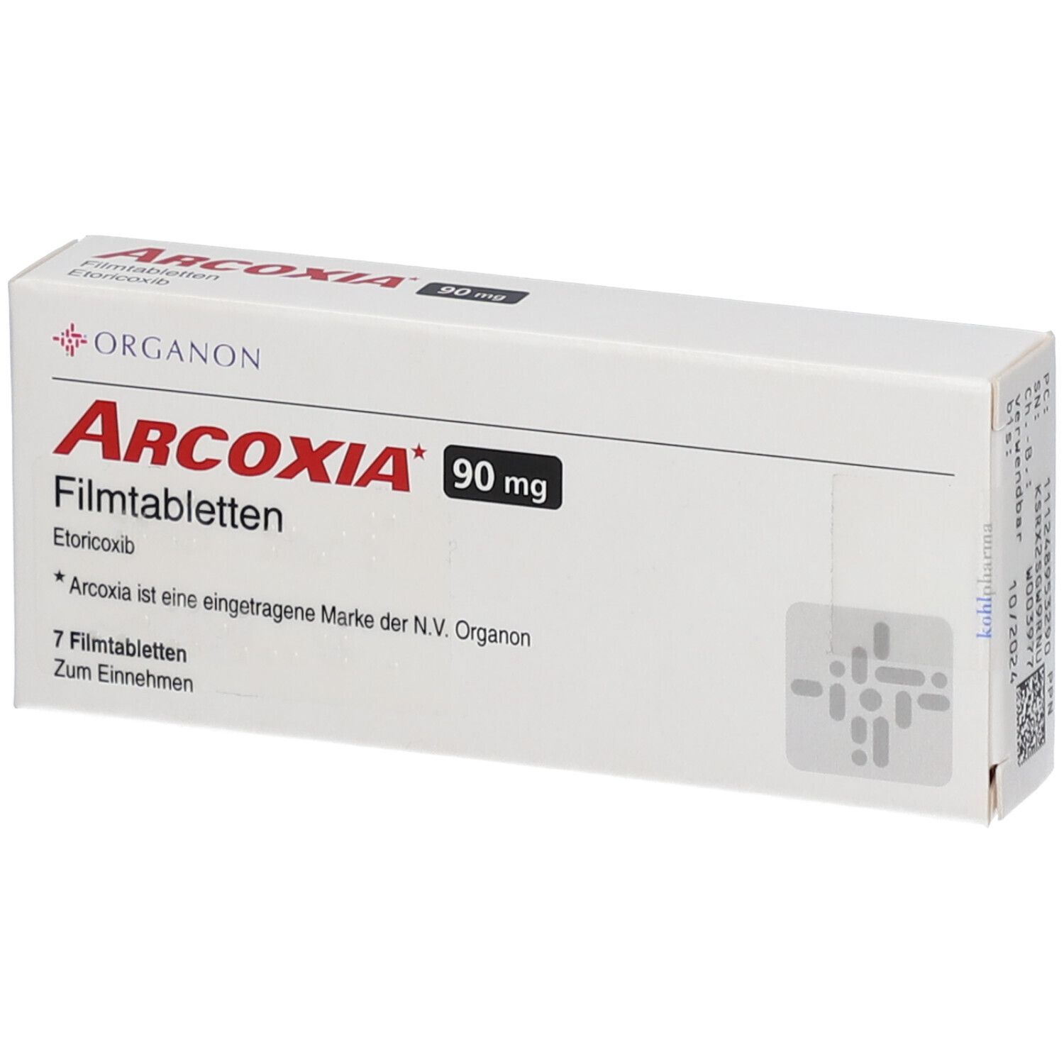 ARCOXIA (Etoricoxib) Tablets 90mg 7's - HEMLOCK PHARMACY