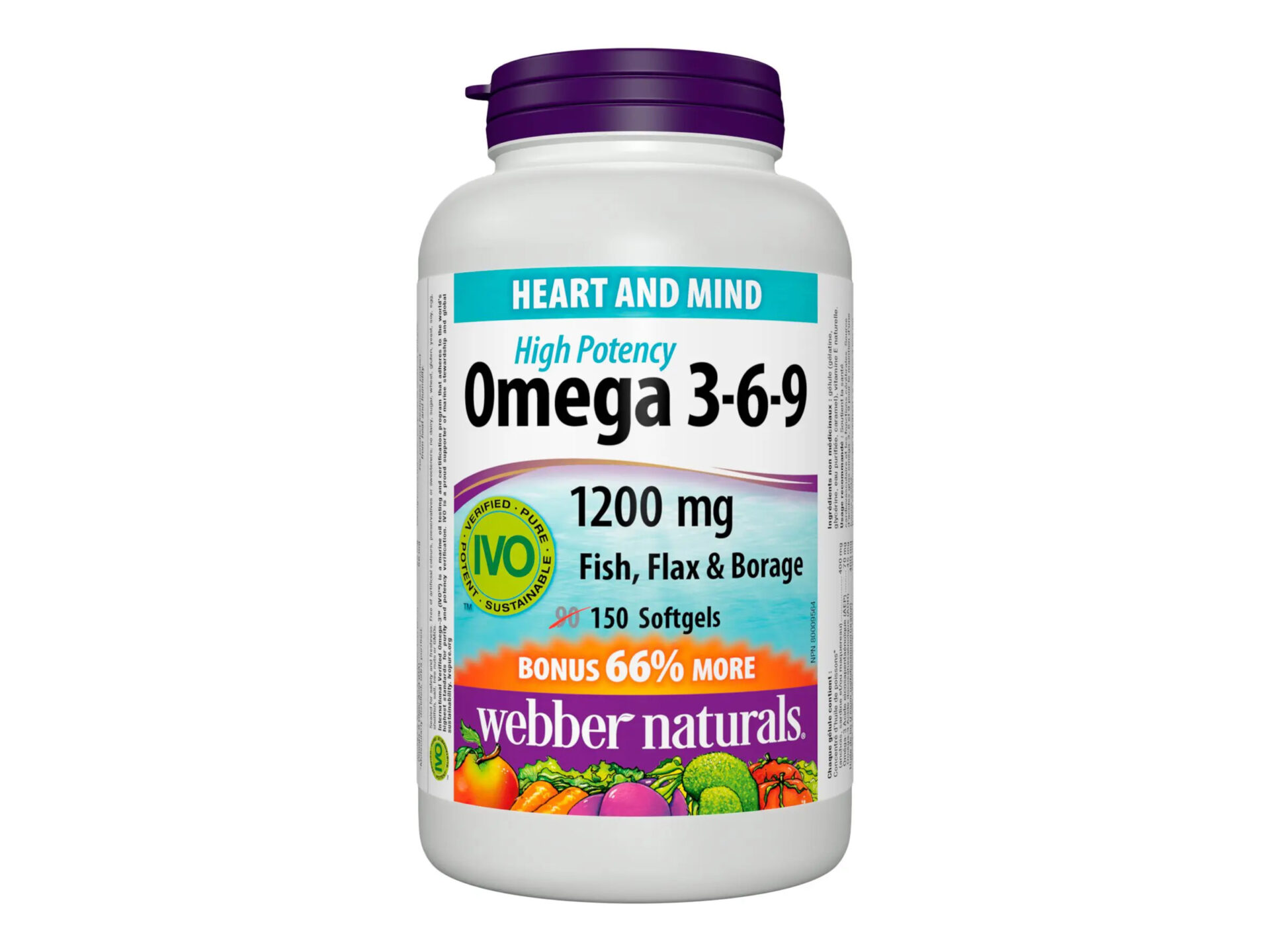 Webber Naturals Omega 3-6-9 1200mg Fish, Flax & Borage softgels 150's ...
