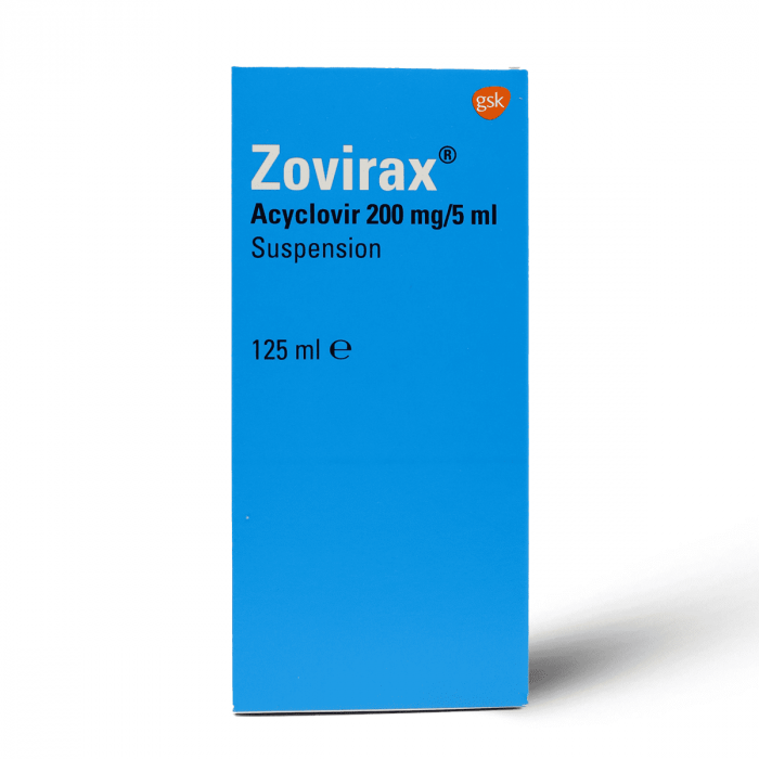 Zovirax 200mg/5mL Suspension 125ml - HEMLOCK PHARMACY