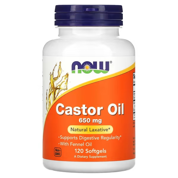 NOW Foods, Castor Oil, 650 mg, 120 Softgels - HEMLOCK PHARMACY