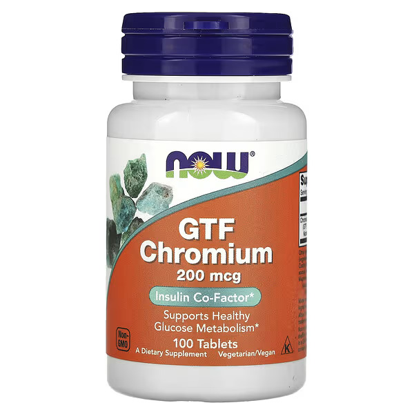 NOW Foods, GTF Chromium, 200mcg, 100 Tablets - HEMLOCK PHARMACY