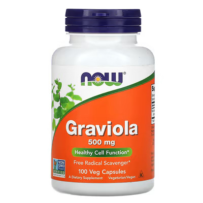 NOW Foods, Graviola, 500 mg, 100 Veg Capsules - HEMLOCK PHARMACY