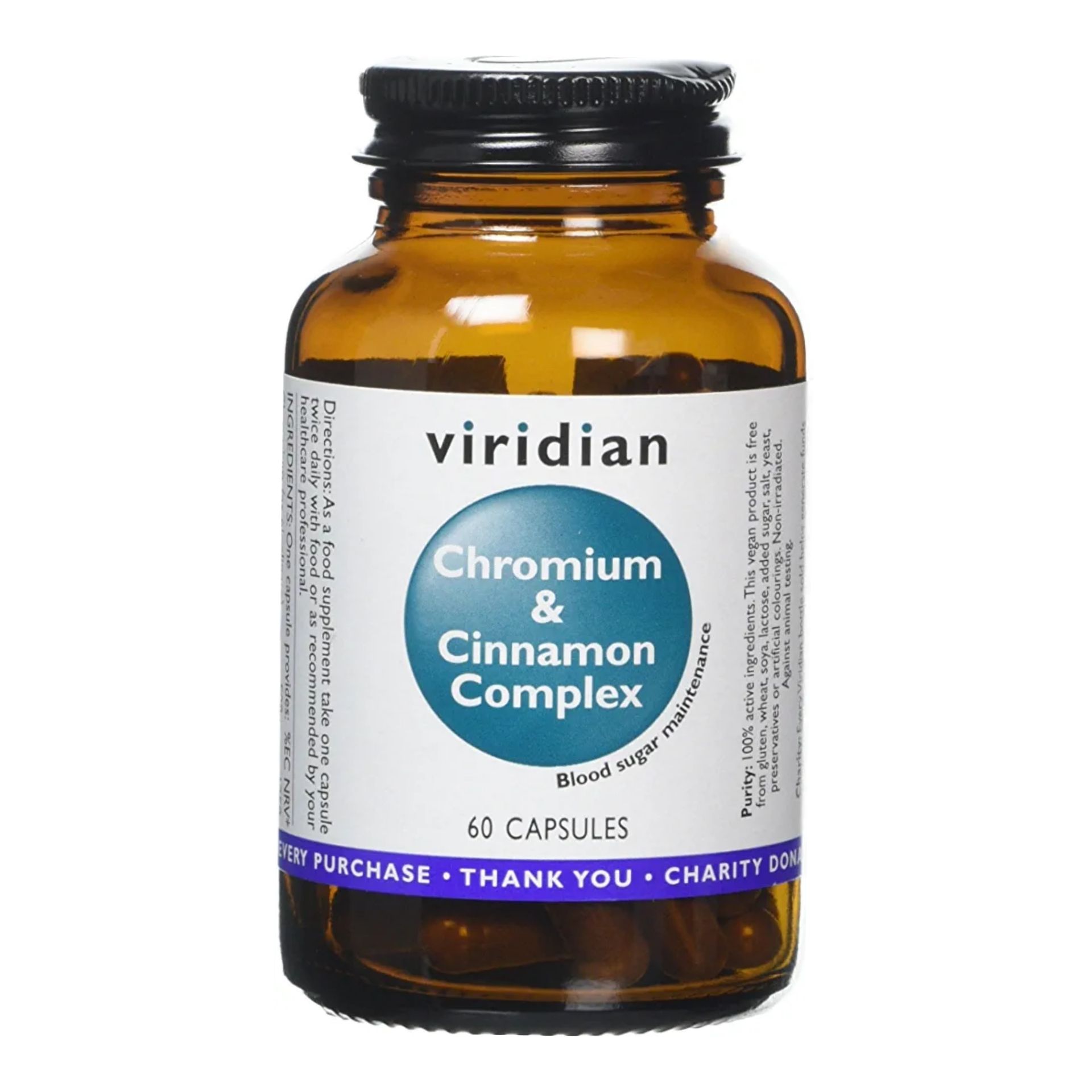 VIRIDIAN Chromium & Cinnamon Complex Vcaps 60's - HEMLOCK PHARMACY