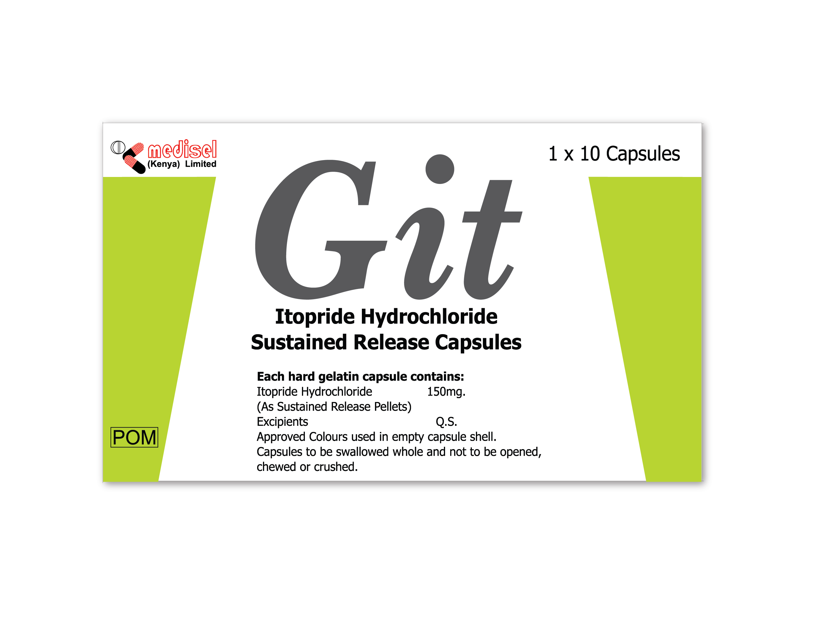 Git 150mg Capsules 10's - HEMLOCK