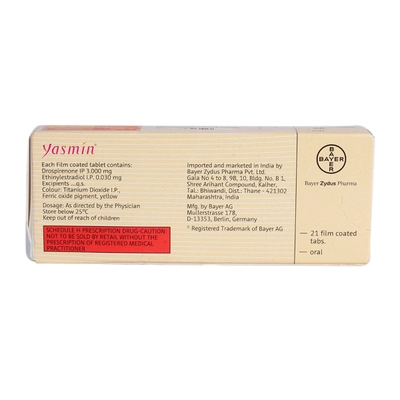 Yasmin Tablets 21's - HEMLOCK PHARMACY