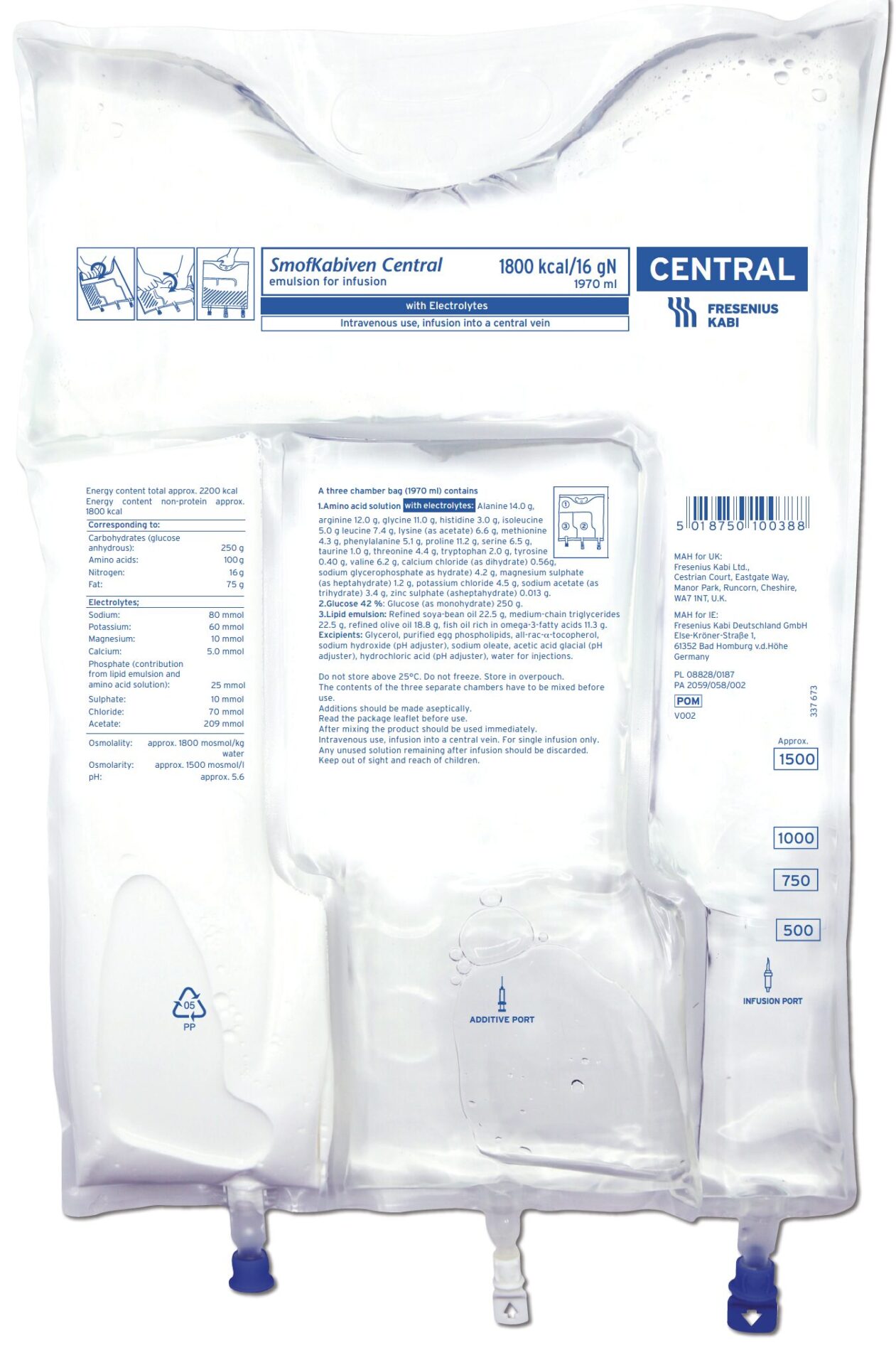 SMOF Kabiven Peripheral 1904ml - HEMLOCK